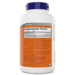 Now NAC, 1000 mg, 250 Tablets, Vegetarian and Vegan, Non-GMO