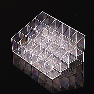 Lipstick Holder Acrylic Lipstick Organiser Makeup Brush Holder Cosmetic Organiser Makeup Sorting Box Cosmetic Ice Box Lipstick Display Rack 24 Stand Practical Design