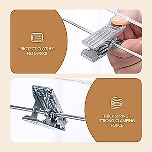 HOUSE DAY 25 Pack Clear Pants Hangers with Clips, Non-Slip Skirt Hangers with Adjustable Clips, Heavy Duty Slim Plastic Hangers 14" 360-Rotating Swivel Hook, Clip Hangers for Pants, Trousers, Skirts