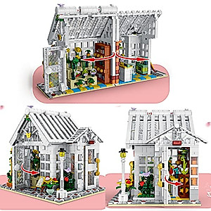 Flower House Architecture Building Set with LED Light,City Flower Store Model Kit,Building Blocks Toy for 15+ Age Teen,Adult (1593 Pieces)