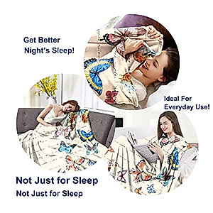 YRAQLVU Butterfly Fleece Throw Blanket, Soft Cozy Warm Flannel Plush Blanket Lightweight Blankets for Couch Sofa Bed Decor Morthers Day Gift 50x60