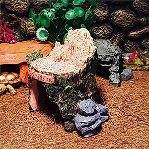 Reptile Hideout Cave,Lizard Hiding Cave Resin Rock Hideaway Habitat Aquarium Decor for Amphibians Lizard Hermit Crab Gecko Spider Frog Betta Fish Crayfish