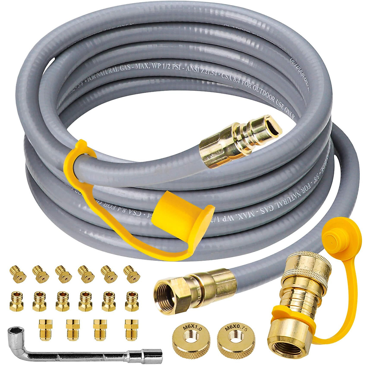 Aekops 5249 Propane to Natural Gas Conversion Kit for Blackstone 28"/36" Griddle, 10 FT 3/8" ID Natural Gas Hose With 3/8" Female Flare Fitting for Tailgater, Rangetop Combo & Burner Stove, 1/2 PSI