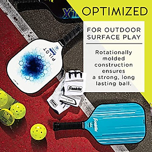 Franklin Sports Outdoor- X-40 Pickleball Balls - USA Pickleball (USAPA) Approved - 3 Pack Outside Pickleballs - Optic Yellow - US Open Ball