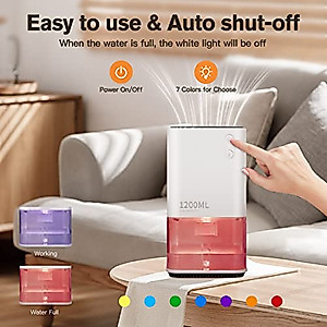 Upenjok 40oz Small Dehumidifier with LED Lights & Auto Shut Off - Perfect for 322 sq. ft Bedroom, Bathroom, RV, Closet KW-CS01 NEW