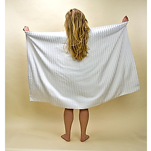 Classic Turkish Towels CTT Bath Sheets - Made with 100% Turkish Cotton, Absorbent & Ultra Comfy Sheets for Hotels & Spa, Set of 3 | 40"x65" (White)