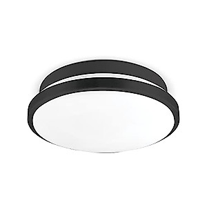 Globe Electric Works with Alexa Smart 14" Black Flush Mount Light, A Certified for Humans Device