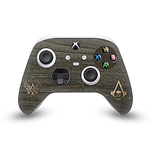 Head Case Designs Officially Licensed Assassin's Creed Wood and Gold Chest Black Flag Graphics Vinyl Sticker Gaming Skin Decal Cover Compatible with Xbox Series X Console and Controller Bundle