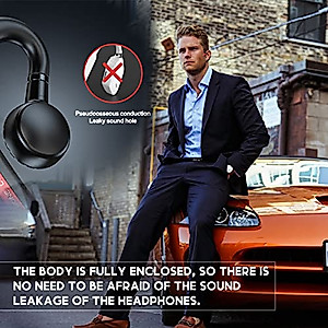 ESSONIO Bone Conduction Headphones Bluetooth earpiece Open Ear Headset with mic IPX5 Waterproof Headphones for Protect Hearing Design