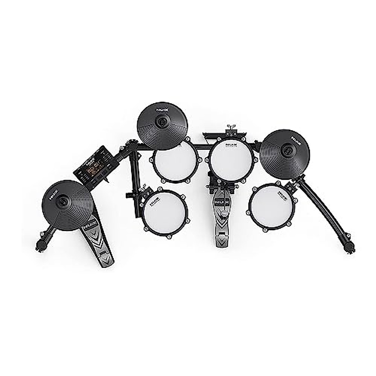 NuX DM-210 All Mesh Head Entry-Level Recordable Digital Drum Kit with Mesh Drum Pads, Independent Kick Drum, Diverse Sound Library, and Coach Function