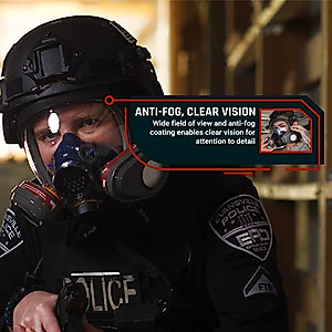 PT-101 Full Face Organic Vapor & Particulate Respirator with Dual P-A-3 Carbon Activated Cartridges - Eye Protection Mask