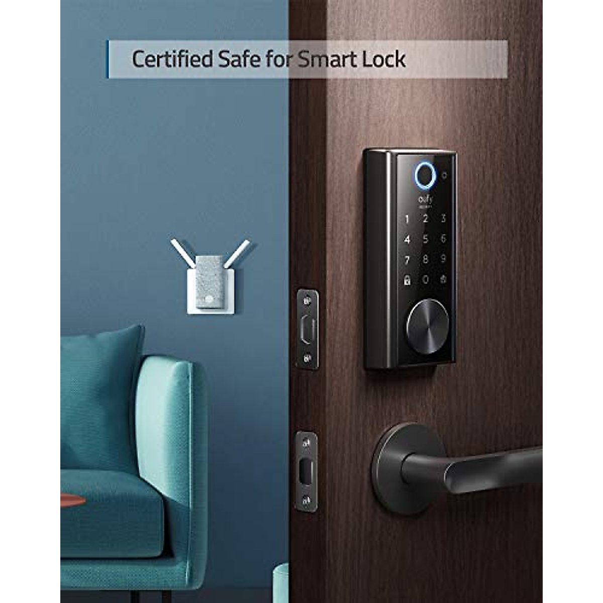 Certified Wi-Fi Bridge for eufy Security Smart Lock, Remote Wi-Fi Unlocking, Instant Notifications, Connect to The Google Assistant or Alexa, Official eufy Accessory.