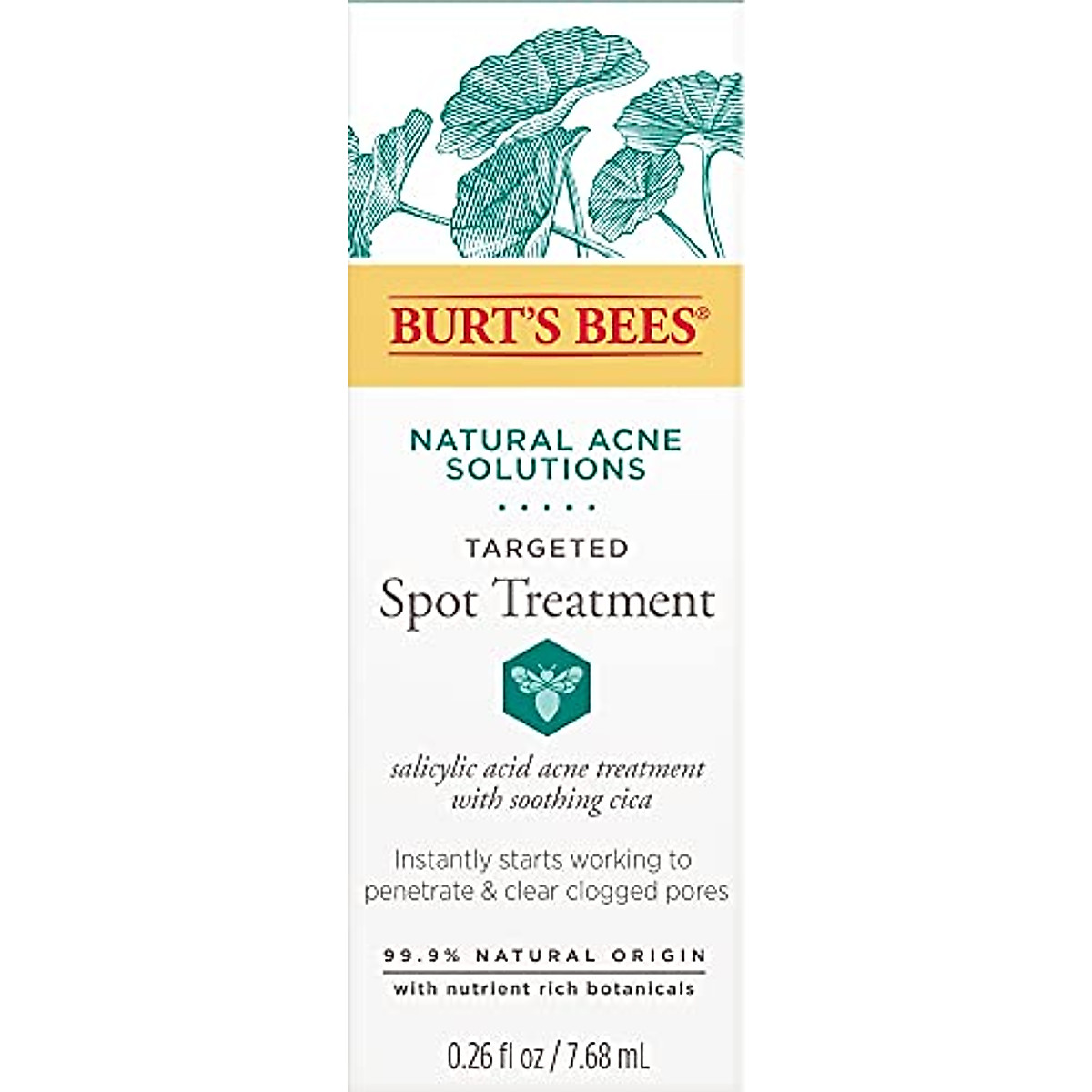 Burt's Bees Natural Acne Solutions Targeted and Minimizing Spot Treatment for Oily Skin, 0.26 Oz (Package May Vary)