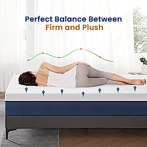 VICTORAGE 10 Inch Gel Memory Foam Mattress, Cooling Gel Bed Mattress, CertiPUR-US Certified, Mattress in a Box, Pressure Relief, Made in USA, Medium Plush, Queen Size Memory Foam Mattress