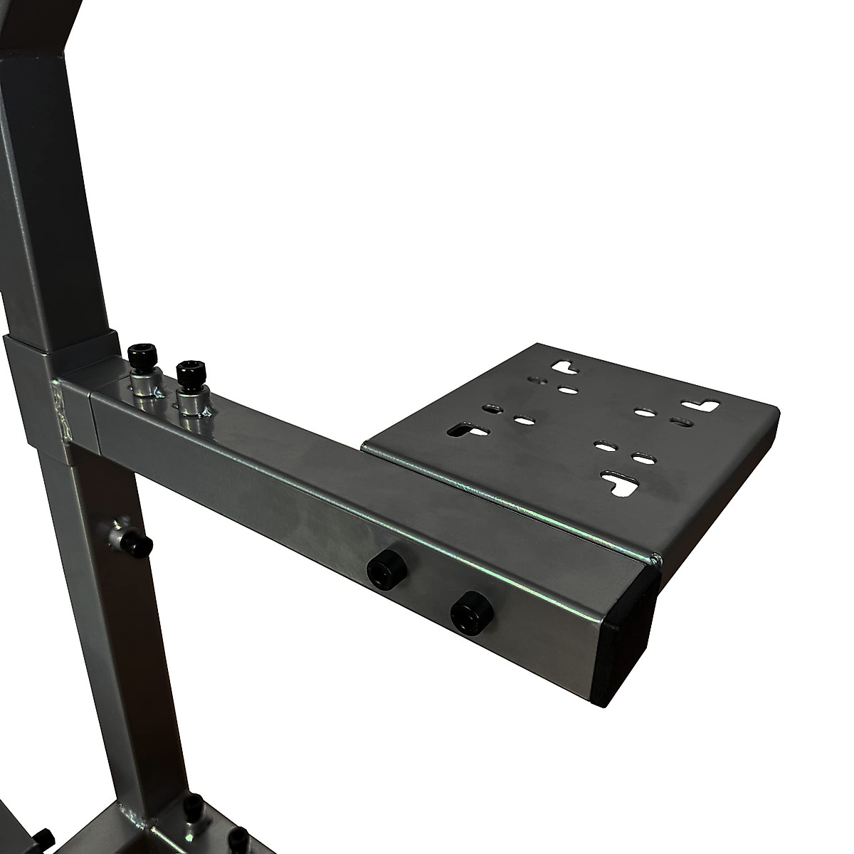 GTR Simulator GTA-F Model Black Frame Triple | Single Monitor Stand with Black Red Adjustable Leatherette Seat Racing Driving Gaming Simulator Cockpit Chair