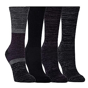Kirkland Signature Ladies' Crew Socks Extra-Fine Merino Wool, Purple, 4 Pairs