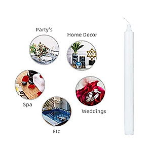 Zest Candle 12-Piece Taper Candles, 10-Inch, White Straight