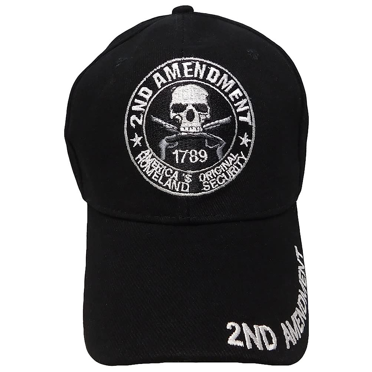2nd Amendment 1789 America's Original Homeland Security Black Cotton Adjustable Embroidered Baseball Hat Cap