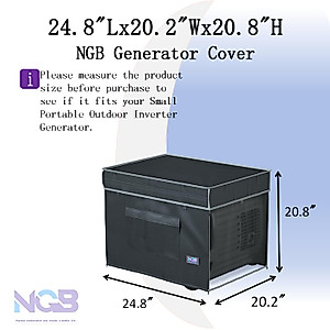 NGB Outdoor Generator Cover for 3700-7250W Inverter Generators Made of 600D+210D Double Layer Heavy-Duty Waterproof Fabric With Visible Operating Window Generator Running Cover 24.8"Lx20.2"Wx20.8"H .