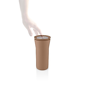 Eva Solo | City To Go Cup 12oz Mocca | Practical, double-walled thermo cup for easy and simple one-hand operation – click-lid allows drinking from all sides | Mocca