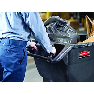 Rubbermaid Commercial Products Tilt Dump Truck, 1250 lbs 1 Cubic Yard Heavy Load Capacity with Wheels, Trash Recycling Cart, Black