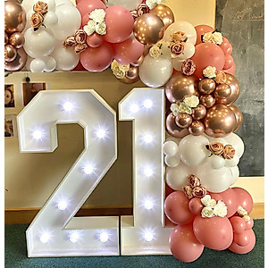 Retro Blush Pink Party Balloons, 60Pcs 12Inch Dusty Pink Metallic Chrome Rose Gold Balloons Beige Blush Latex Balloons for Birthday Wedding Baby Shower Party Decoration