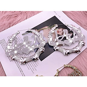 Custom Name Earring Bamboo Earring Personalized Gold Plated Name Bamboo Hoops For Girls Women Gift Graduation Earring gift