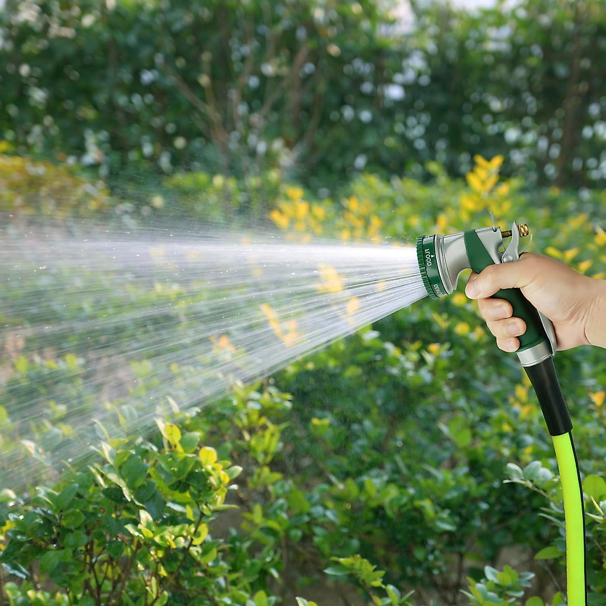 Garden Hose Nozzle, GUDWING 2 pcs Heavy Duty Metal Spray Nozzle, Tie Rods Made of Brass, High Pressure Hose Nozzle with Non-Slip Grip Handle for for Watering Garden, Washing Cars and Showering Pets