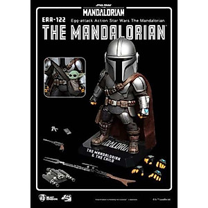 Beast Kingdom Star Wars: The Mandalorian: The Mandalorian EAA-122 Egg Attack Action Figure, Multicolor