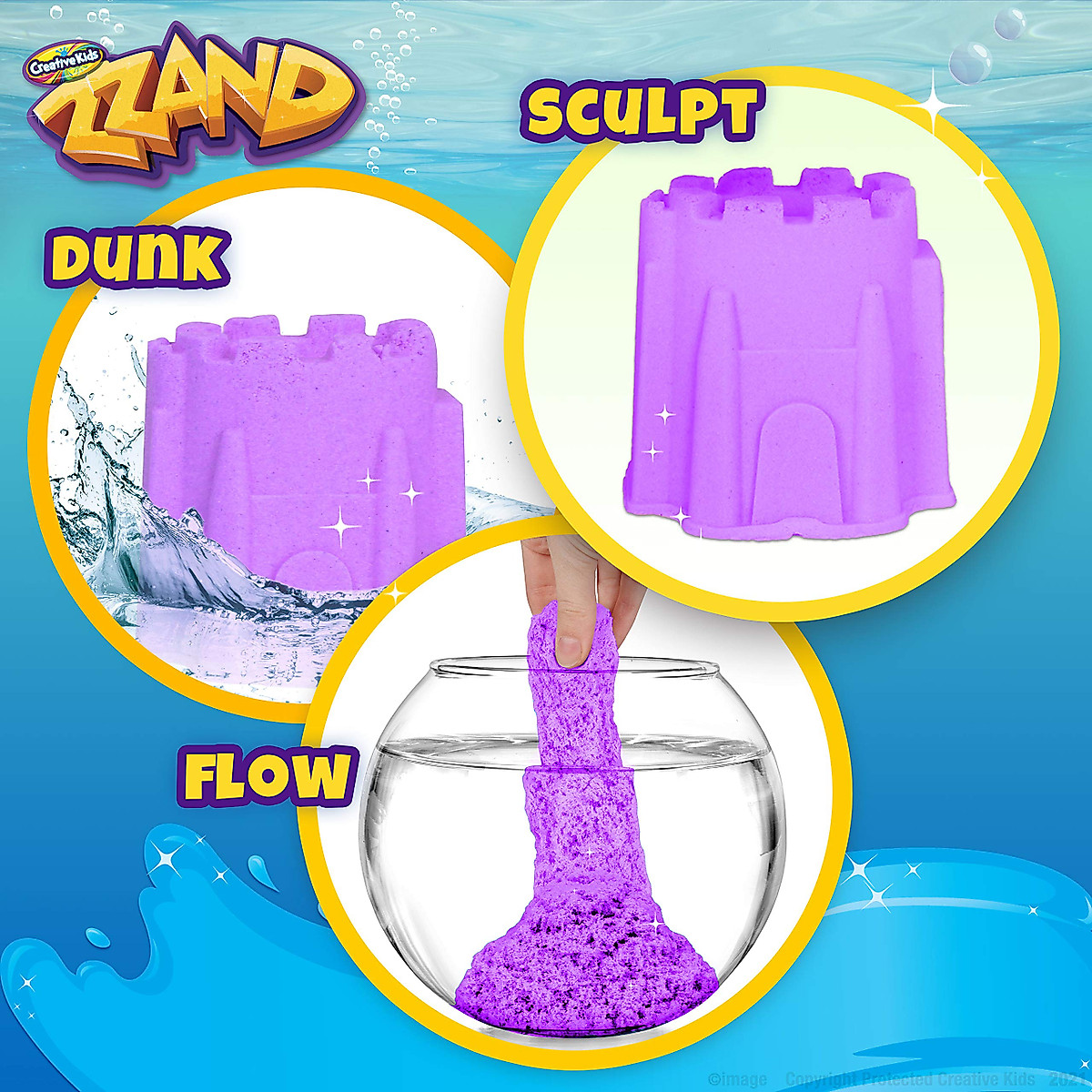Creative Kids Hydro Zzand Play Sand Art Kit – 10 Individual Colored Castle Molded Bulk Pack – Satisfying Sensory Art – Therapeutic Sand Party Favor Birthday Gift for Boys & Girls 3+