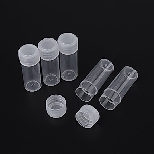 5ML Plastic Sample Bottles, 50 Pcs Small Clear Bottle, Scientific Plastic Test Tubes Screw Top Tube Vial Clear Seal