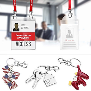 sprookber 100pcs Metal Lobster Claw Clasp with Key Ring, Keychain Rings for Crafts, Key Jewelry DIY Crafts, Lanyard Clips snap Hook, Swivel Clasps Clip (Claw Clasp 50pcs+Key Ring 50pcs)