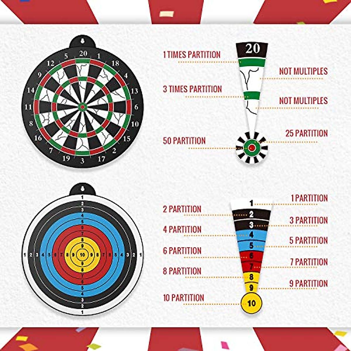 STREET WALK Kids Board Magnetic Dart Game - 12pcs Magnetic Dart - Excellent Indoor Game and Party Games - Safe Magnetic Dart Board , Boys Toys Gifts for 5 6 7 8 9 10 11 12 Year Old Kids and Adult