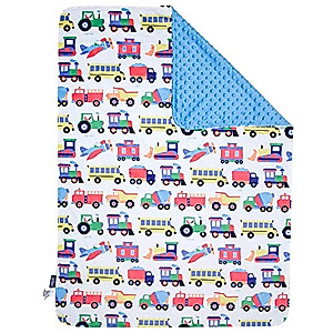 Wildkin Cotton Fitted Crib Sheet Bundle with Plush Throw Blanket (Trains, Planes & Trucks)