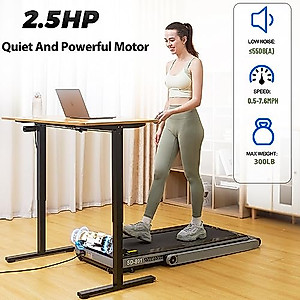 Treadmills for Home, Walking Pad Treadmill Under Desk，2 in 1 Foldable Treadmill Standing , Portable Running Machine Max 300 LBS Weight for Office and Apartment with Speaker,APP, Remote Control