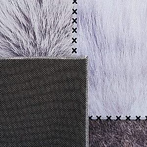 Safavieh Faux Hide Collection Machine Washable Slip Resistant 5' x 8' Beige/Brown FAH519C Patchwork Rustic Lodge Modern Glam Bedroom Living Room Area Rug