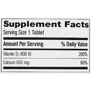 Caltrate 600 Plus D3 Calcium and Vitamin D Supplement Tablets, Bone Health Supplements for Adults - 120 Count