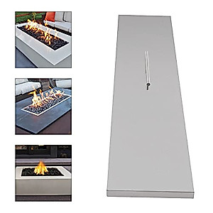 YIYIBYUS Fire Pit Burner Cover- Fire Pit Burner Cover for Rectangle Stainless Steel Drop-in Fire Pit Pan (39'' x 9'' Stainless Steel)