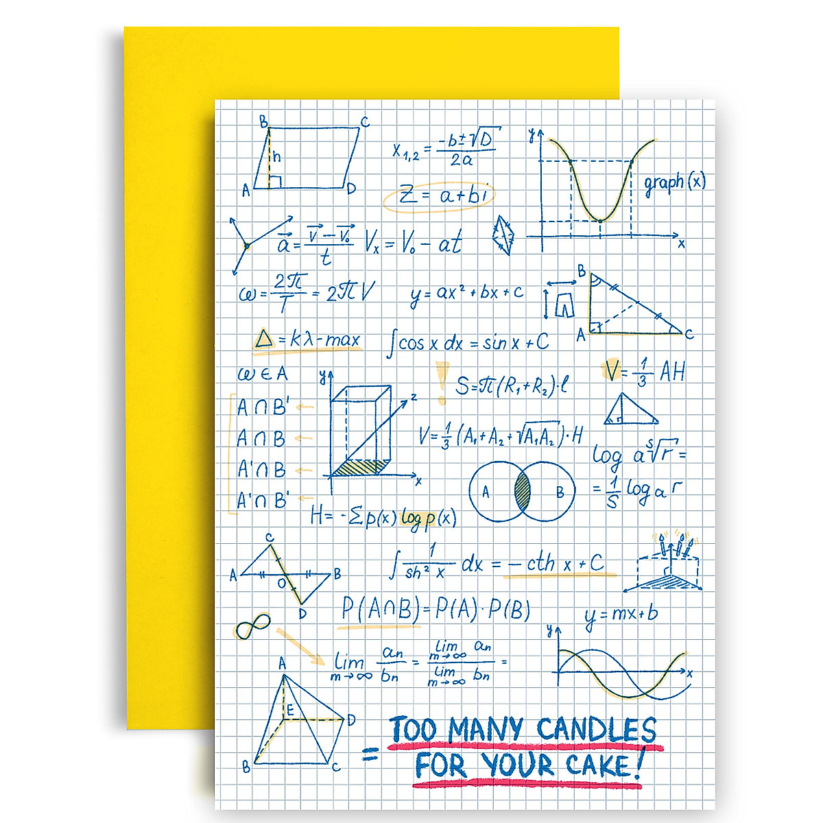 Huxters Funny Birthday Cards for Men and Women – A5 Birthday Card with Math Formulas – Funny Greeting card for Him – Includes Recyclable Envelope – Ideal for Best Friend - Colleague - Dad…