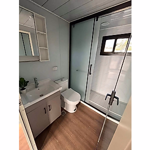 Generic Prefabricated Portable 19x20ft Expandable Container Living Foldable House, Portable Mobile House for Personal, Office, Warehouse, Villa, Booth, Hotel Use, White