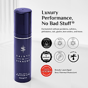 Saints & Sinners Award Winning Velvet Divine Hair Styling Potion, Thermal Protectant, Shine & Defrizzes Hair, Moisturizing Anti-Frizz Hair Cream, Helps Dry Hair, 3.4 oz