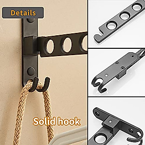 JOOM Laundry Drying Rack Clothing Foldable - Wall Mount Clothes Drying Racks - Clothes Hanger Folding Holder - Black