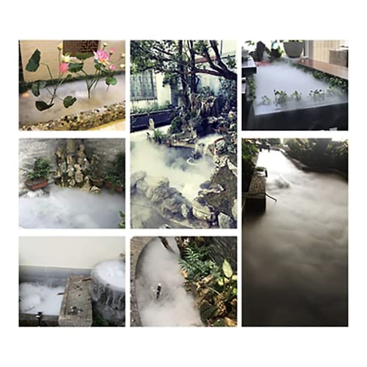 High Eagle 6 Head Ultrasonic Mist Maker Fogger, Mist Fogger Air Humidifier 304 Stainless Steel with Transformer for Scenic Agriculture Greenhouse Hydroponics Garden Lawn Pond