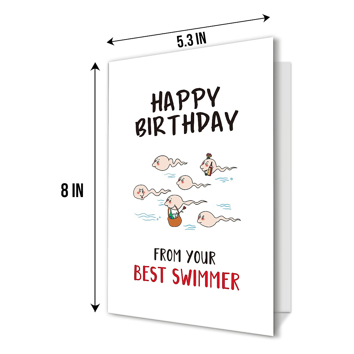 Chomerry Funny Cute Birthday Card for Dad Daddy, Bday Card for Father from Son Daughter, Happy Birthday From Your Best Swimmer