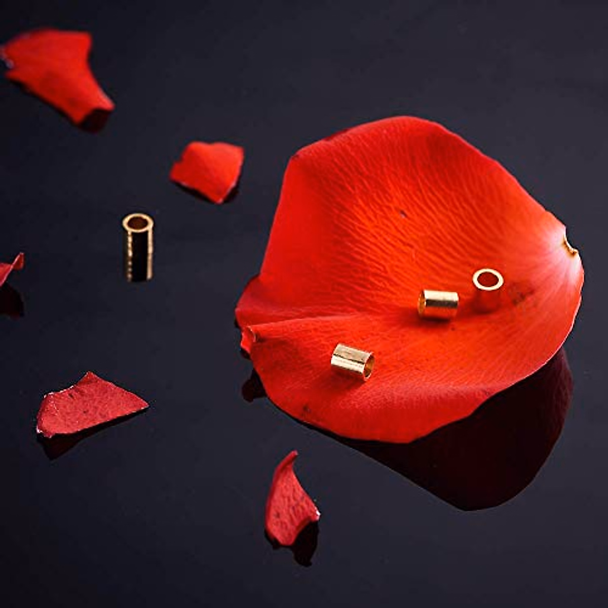 BENECREAT 60PCS 18K Gold Plated Spacer Beads Small Metal Beads for DIY Jewelry Making and Craft Work - (2.5mm Hole)