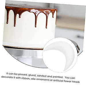 Abaodam Moon Cake Embryo Cake Decorating Turntable Fake Cake Model Multipurpose Tool Mutitool Polystyrene Cake Dummy Cake Dummies 4 Inch Multitools Crafts Foam Child Heart-Shaped White