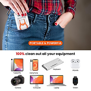 11-in-1 Keyboard Cleaning Kit, Laptop Cleaning Kit Keyboard Brush Cleaner Electronics Cleaner for Cell Phone/Earbuds/Camera Lens/Computer with Multifunctional Cleaning Tool (Orange)