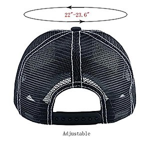 Unisex Animal Mesh Trucker Hat Strapback Square Patch Baseball Caps (One Size, Black White Crocodile)