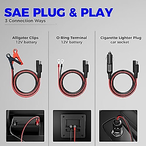 Voltset 30W 12V Flexible Solar Panel Car Battery Charger, Portable Waterproof Power Trickle Battery Charger & Maintainer Pro for Car Boat Automotive RV with Cigarette Lighter Plug & Alligator Clip