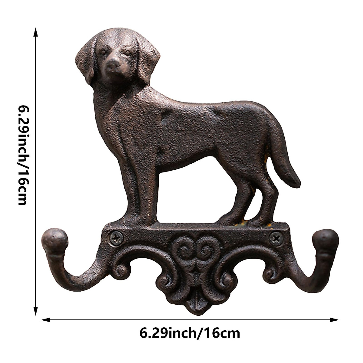 XINGJIANG Cast Iron Dog Key Hooks for Wall Decorative Dog Family Key Holder Utility Hooks Gift for Holder Rack Self Towels, Hats, Shower, Kitchen, Living Room, Office, Garage, Garden, Outdoor (Dog)